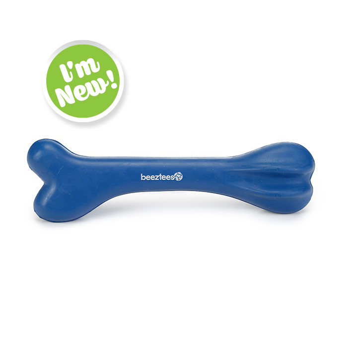 Beeztees Rubber Bone - Small Blue suitable for small and medium dogs